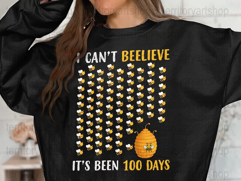 100 Days of School Bee Printable, Instant Download 100th Day of School ...