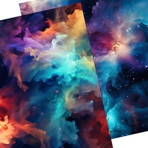 Printable Starry Galaxy Digital Paper, Starry Night Sky Background ...