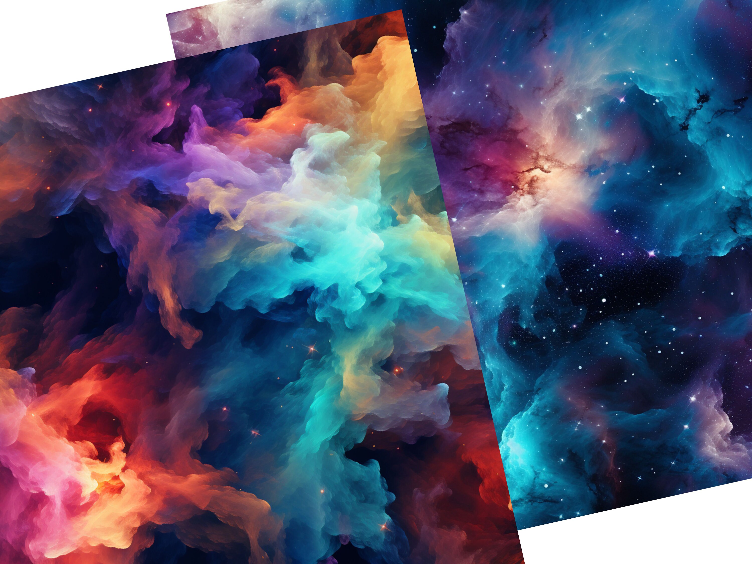 Printable Starry Galaxy Digital Paper, Starry Night Sky Background ...