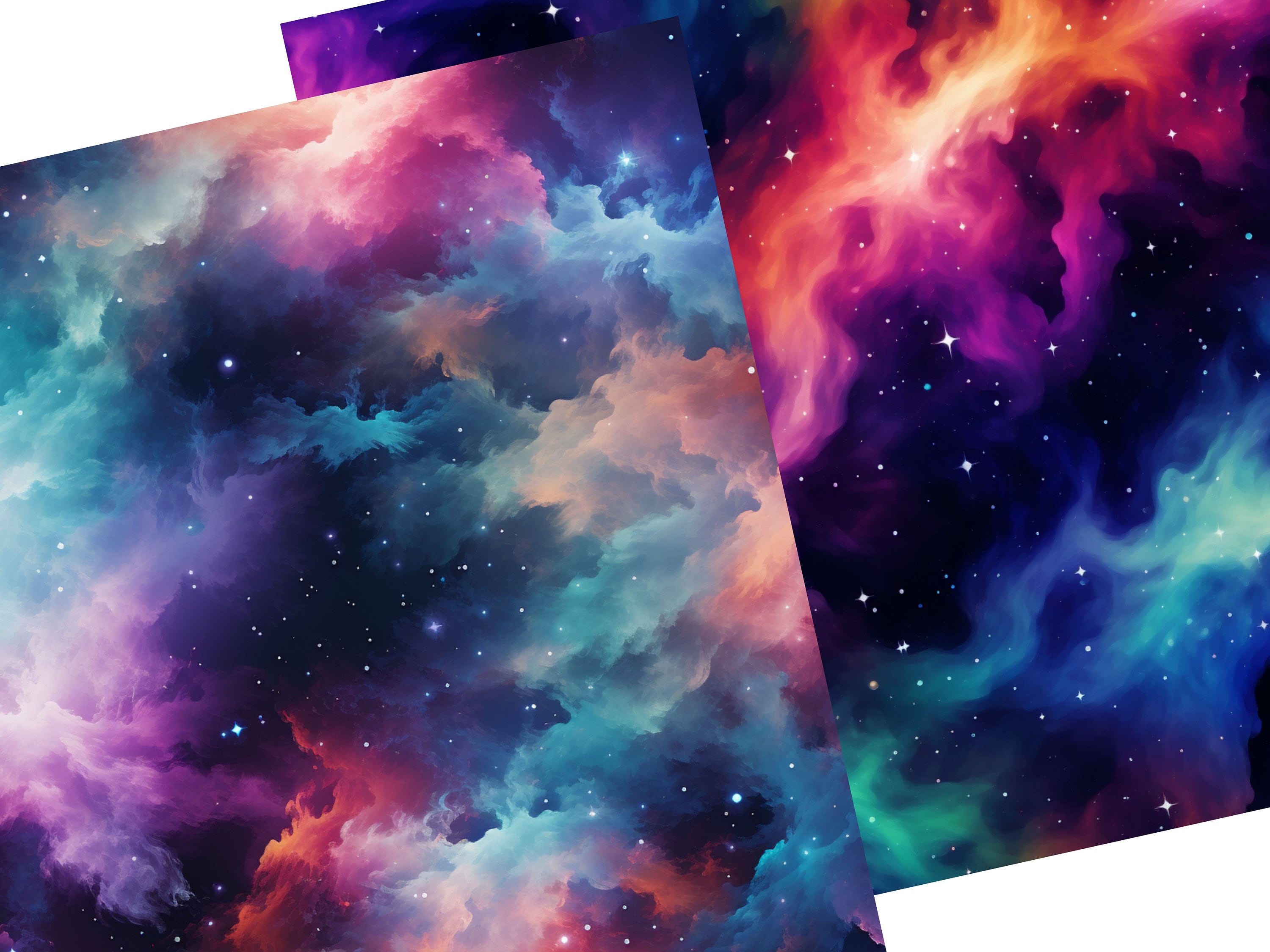 Printable Starry Galaxy Digital Paper, Starry Night Sky Background ...