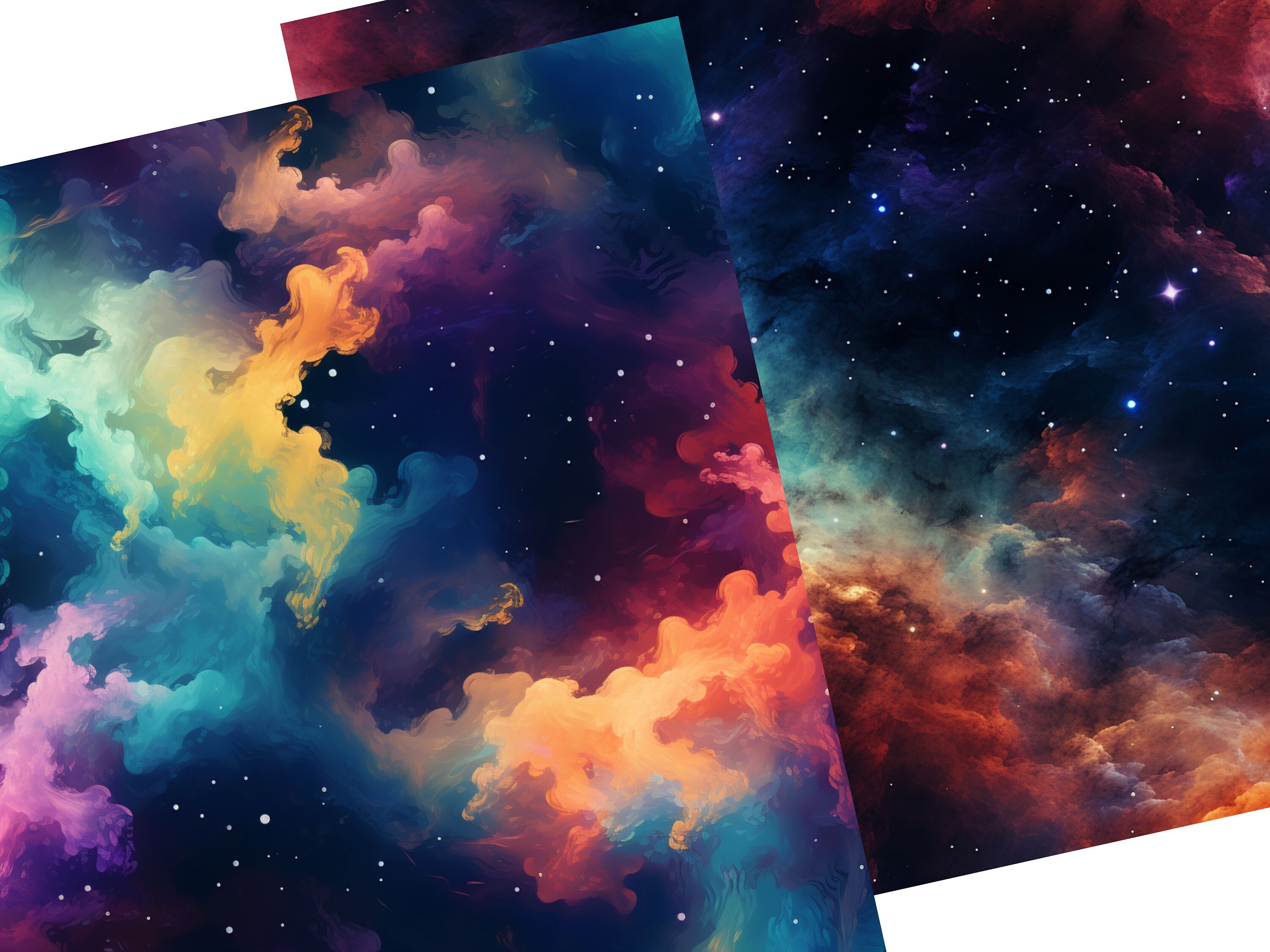 Printable Starry Galaxy Digital Paper, Starry Night Sky Background ...