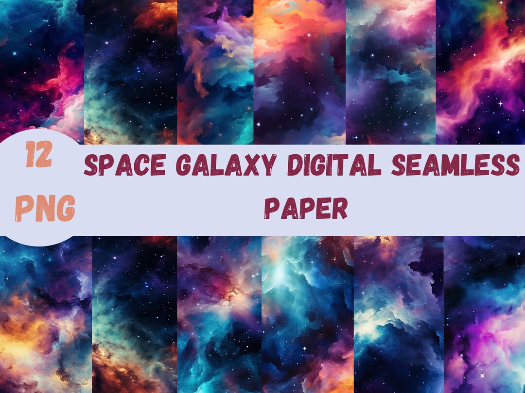 Printable Starry Galaxy Digital Paper, Starry Night Sky Background ...