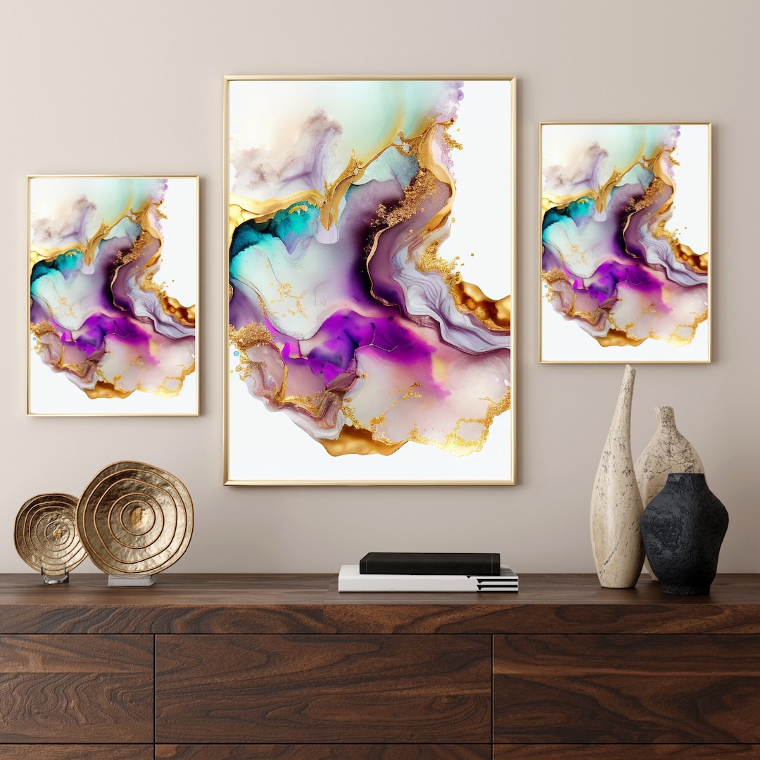 Agate Print, Watercolor Agate, Painting, Agate Wall Art, Geode Wall Art ...