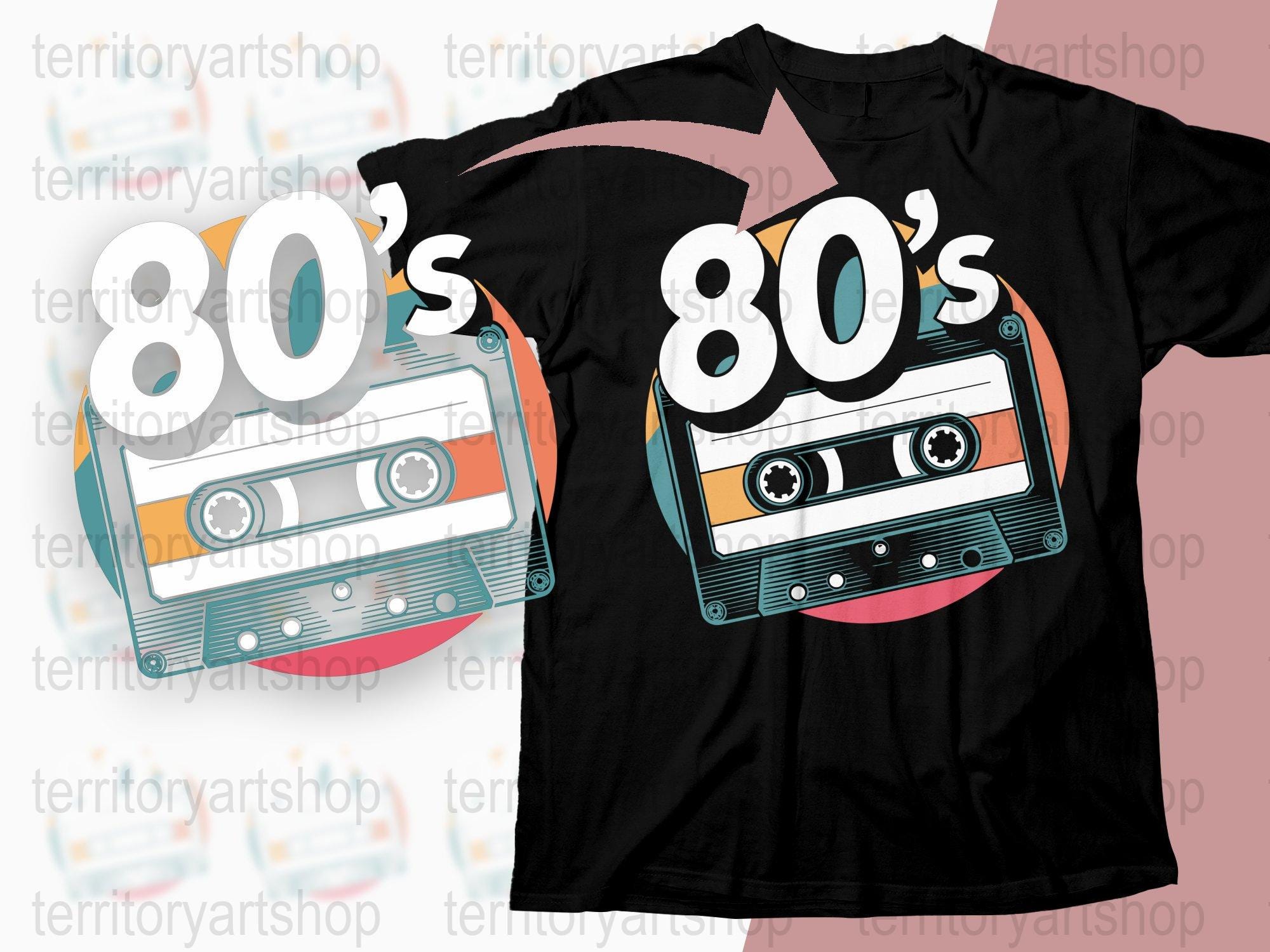 Retro 80s Music Cassette Tape Digital Download, 80s Themed Instant ...