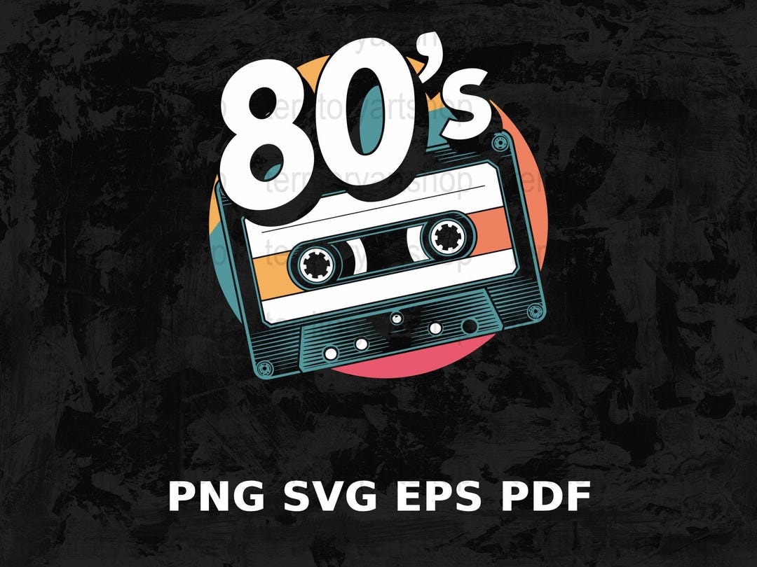 Retro 80s Music Cassette Tape Digital Download, 80s Themed Instant ...