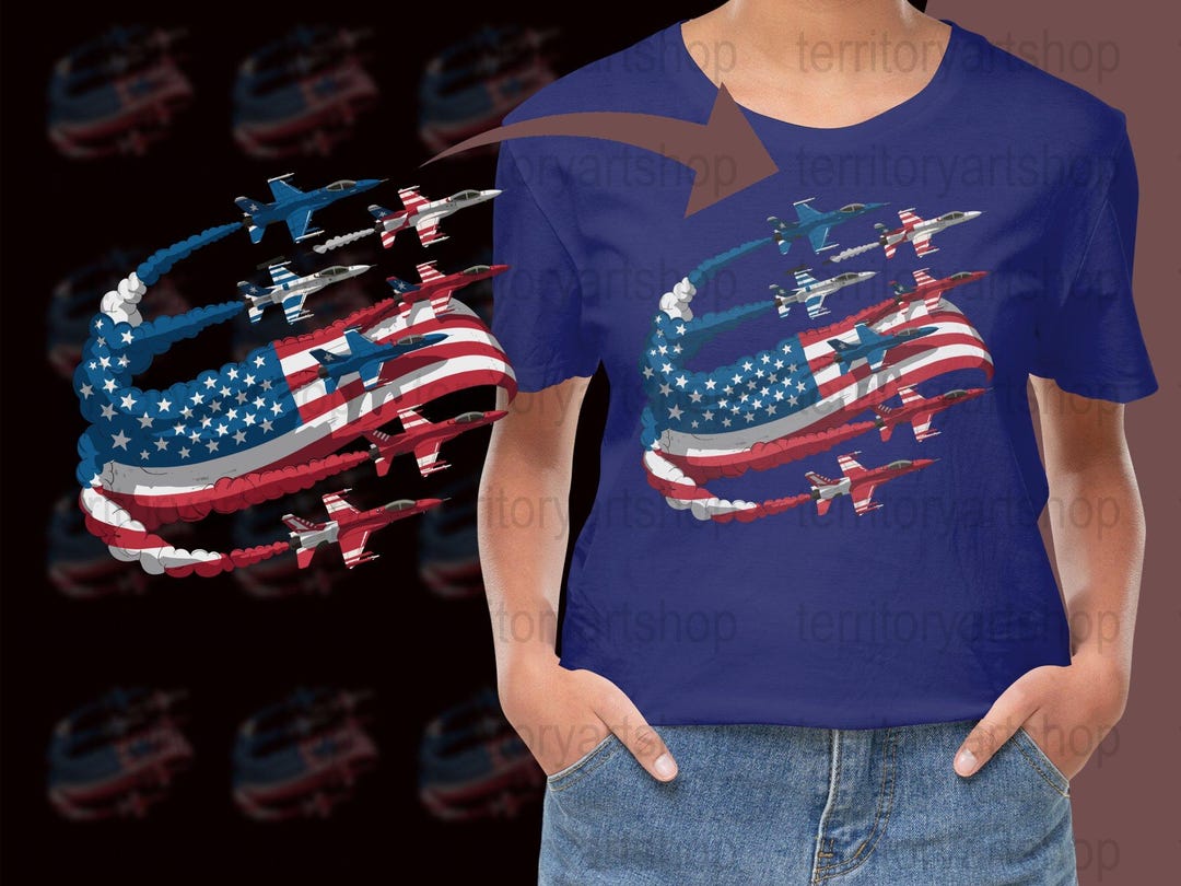 Patriotic USA Fighter Jet Formation Digital Download, American Flag ...
