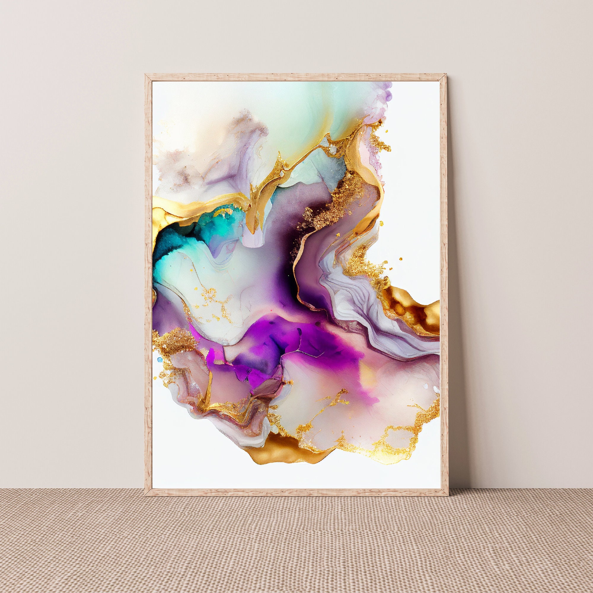 Agate Print Watercolor Agate Painting Agate Wall Art Geode - Etsy