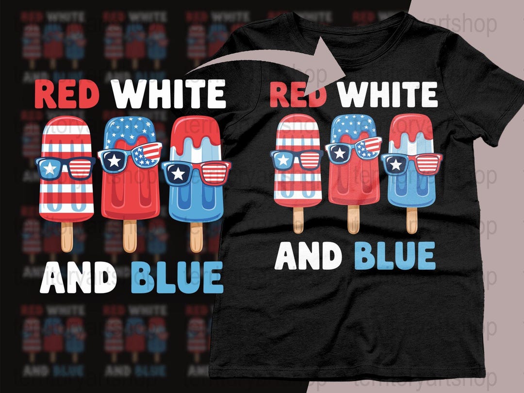 Red White Blue Popsicle Digital Download, 4th of July PNG, Patriotic ...