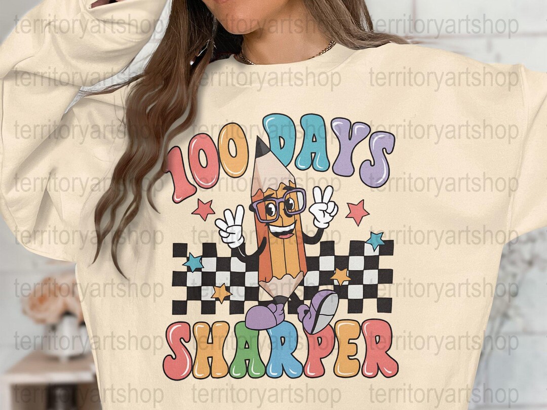 100 Days Sharper Digital Download, Fun Pencil Art for Teachers, 100th ...