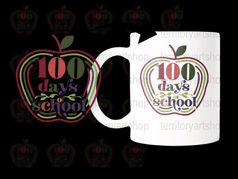 100 Days of School Digital Download Printable Png Svg Pdf Eps Apple ...