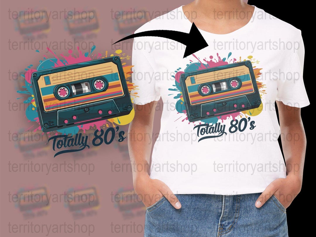 Retro 80s Cassette Tape Design, Totally 80s Digital Download, Instant ...