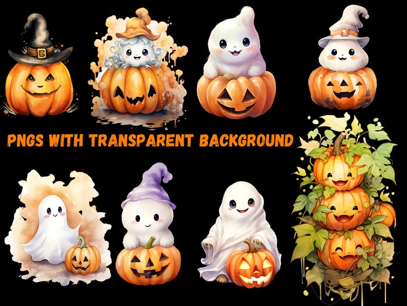 29 Halloween Clipart Bundle Cute Halloween Clipart Pumpkins - Etsy