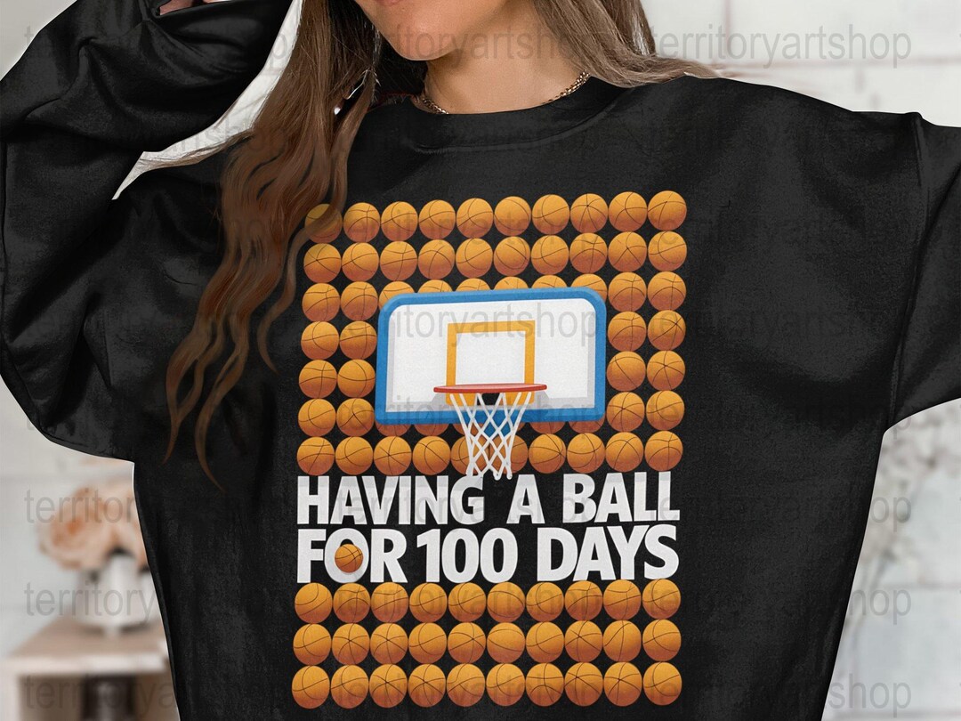 Basketball Themed 100 Days Celebration Digital Artwork, Occasion ...