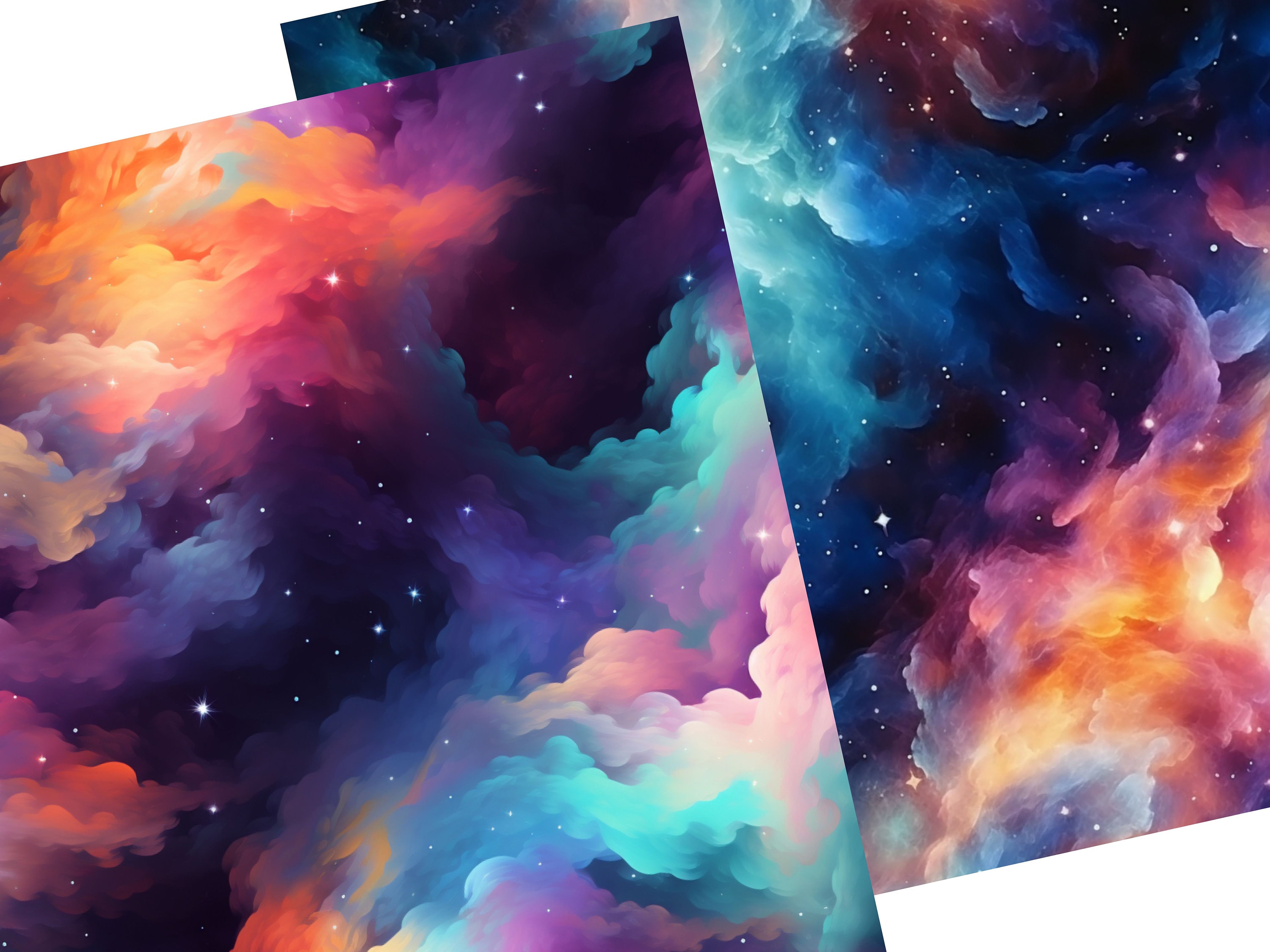 Printable Starry Galaxy Digital Paper, Starry Night Sky Background ...