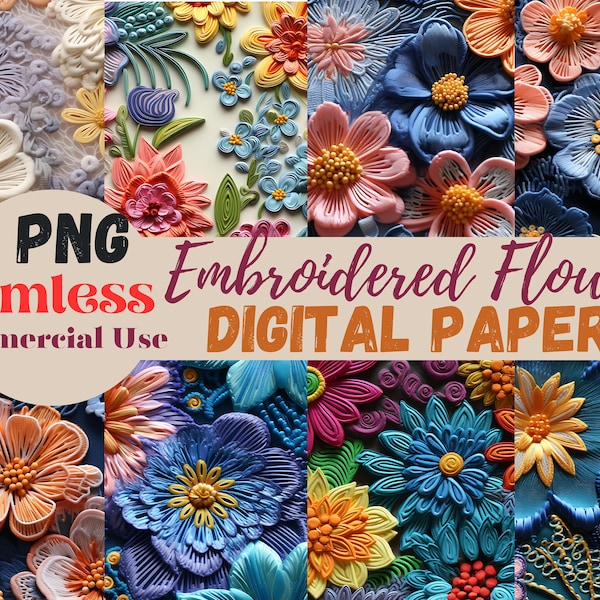 Flower Digital Paper - Etsy