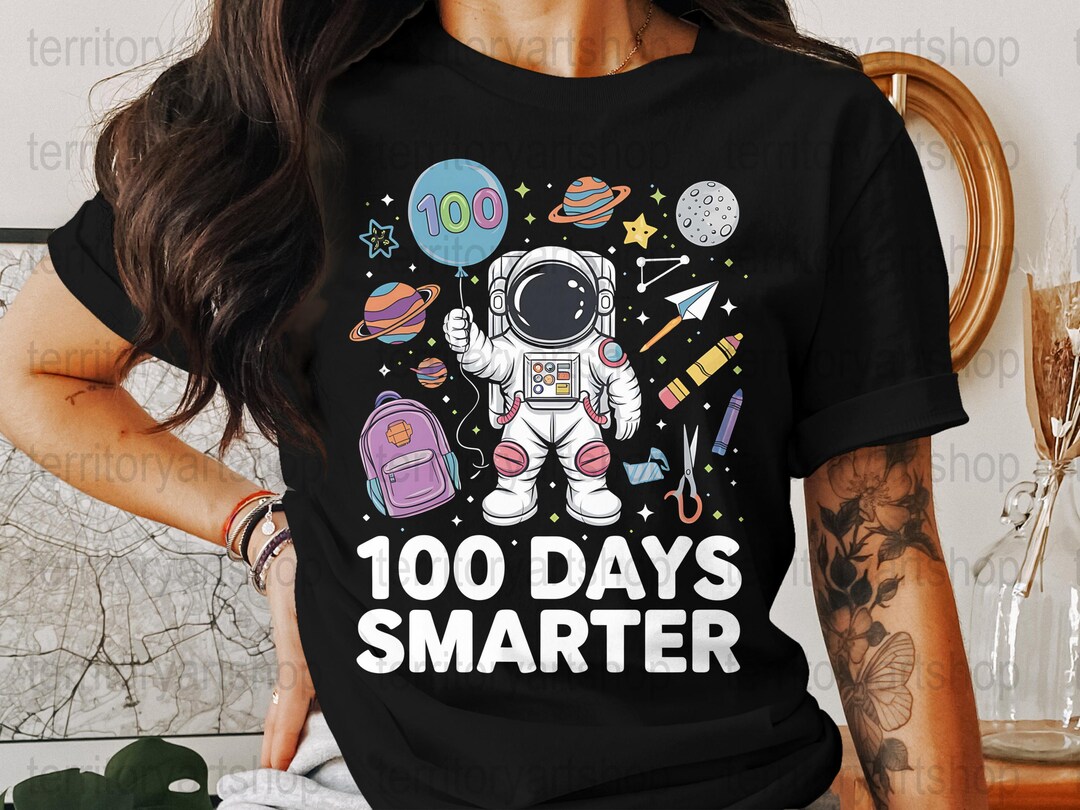 100 Days Smarter Digital Download Space Theme Astronaut Art Back to ...