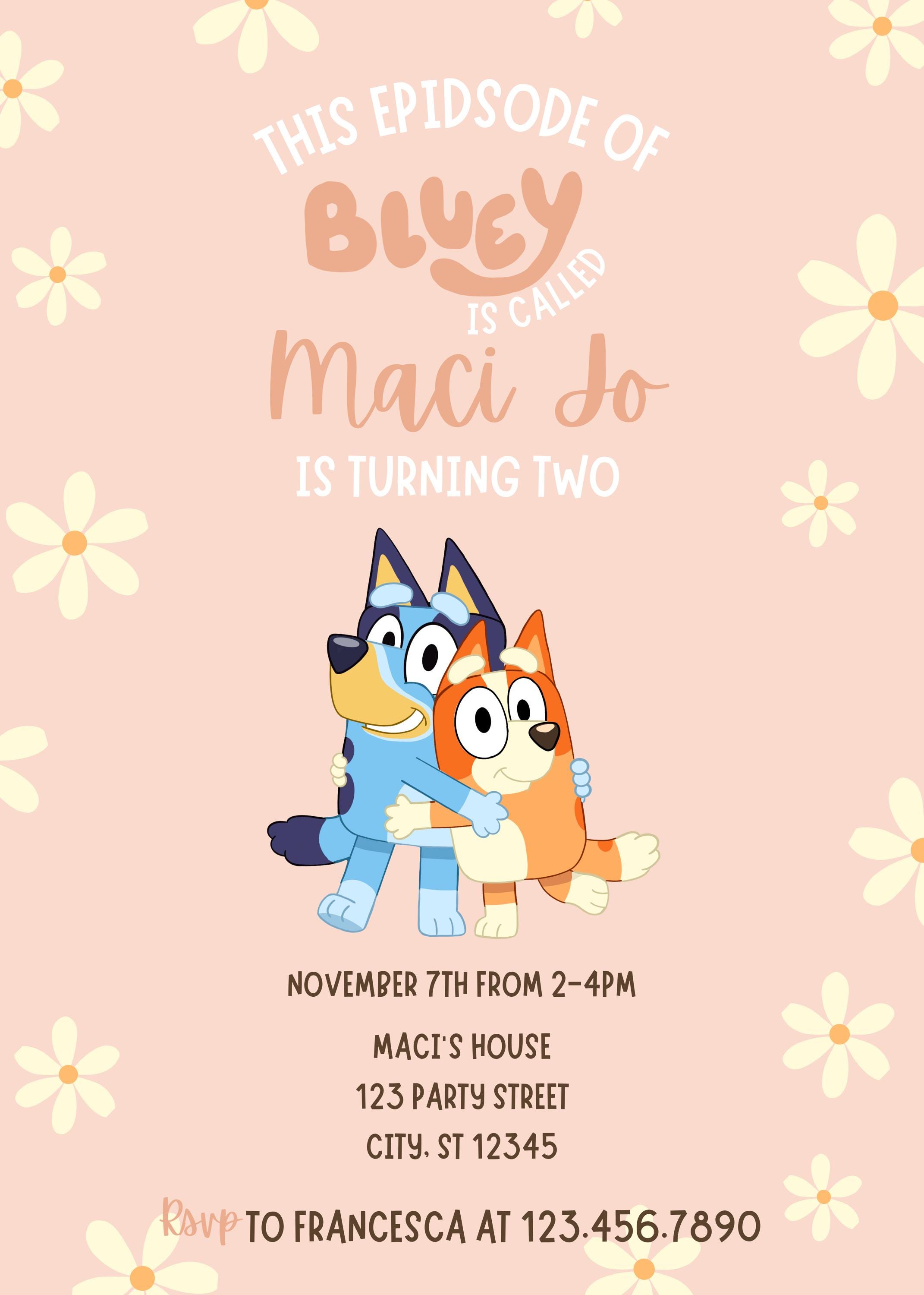This Episode of Bluey is Called, Canva Template: Bluey Floral Daisy ...