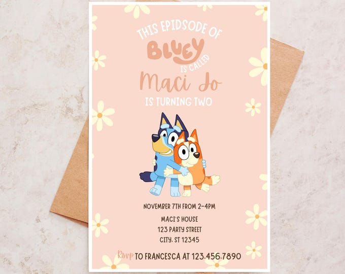 This Episode of Bluey is Called, Canva Template: Bluey Floral Daisy ...