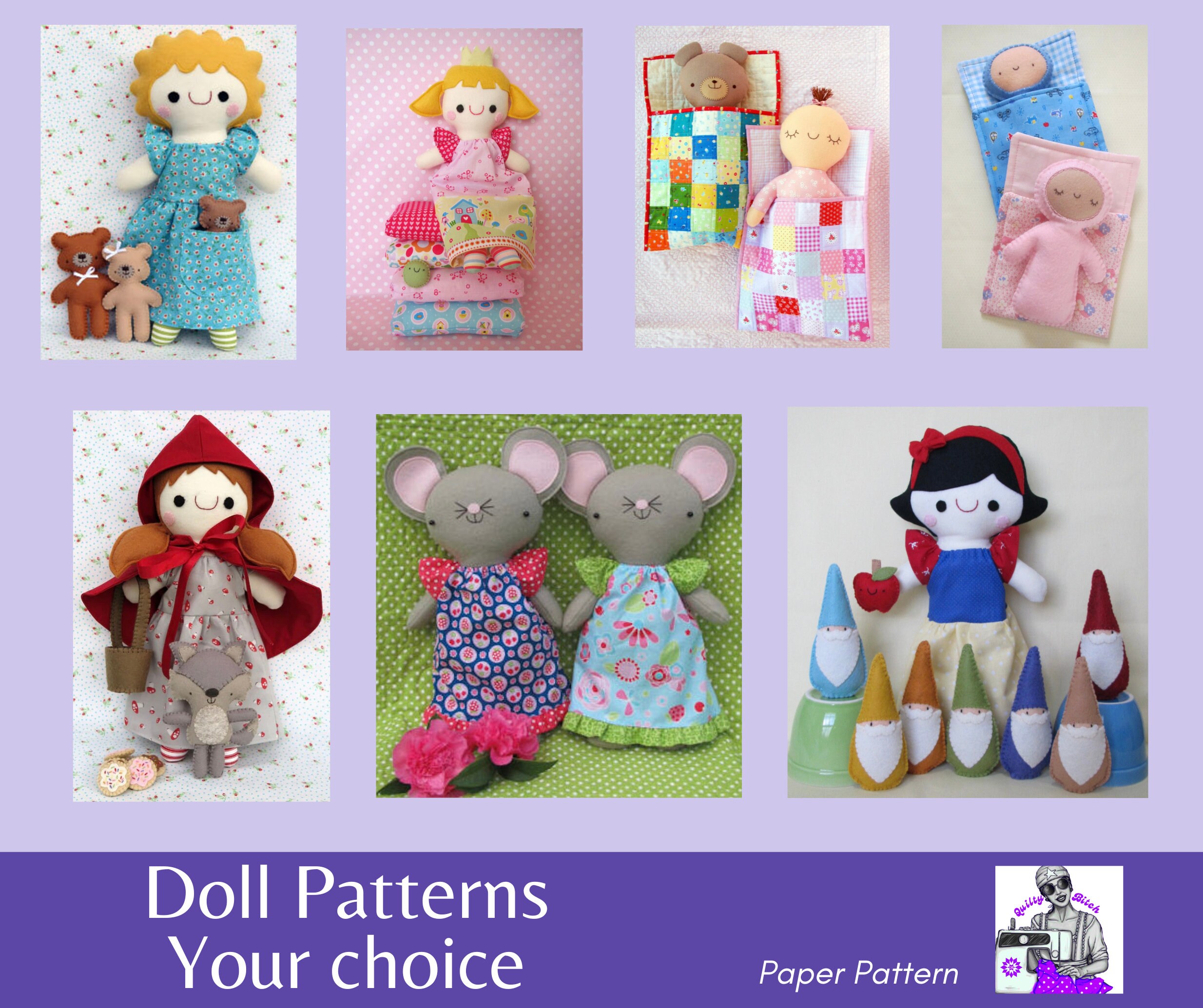 Doll Pattern Your Choice Goldilocks & 3 Bears, Princess and Pea ...