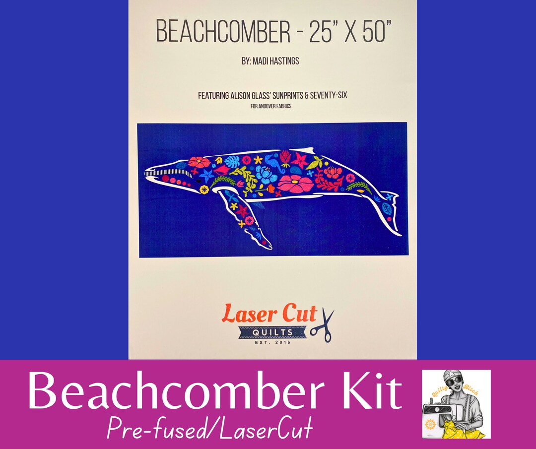 Pre-fused Laser Cut Beachcomber Whale Quilt Kit ~ 25" X 50" ~ RARE ...