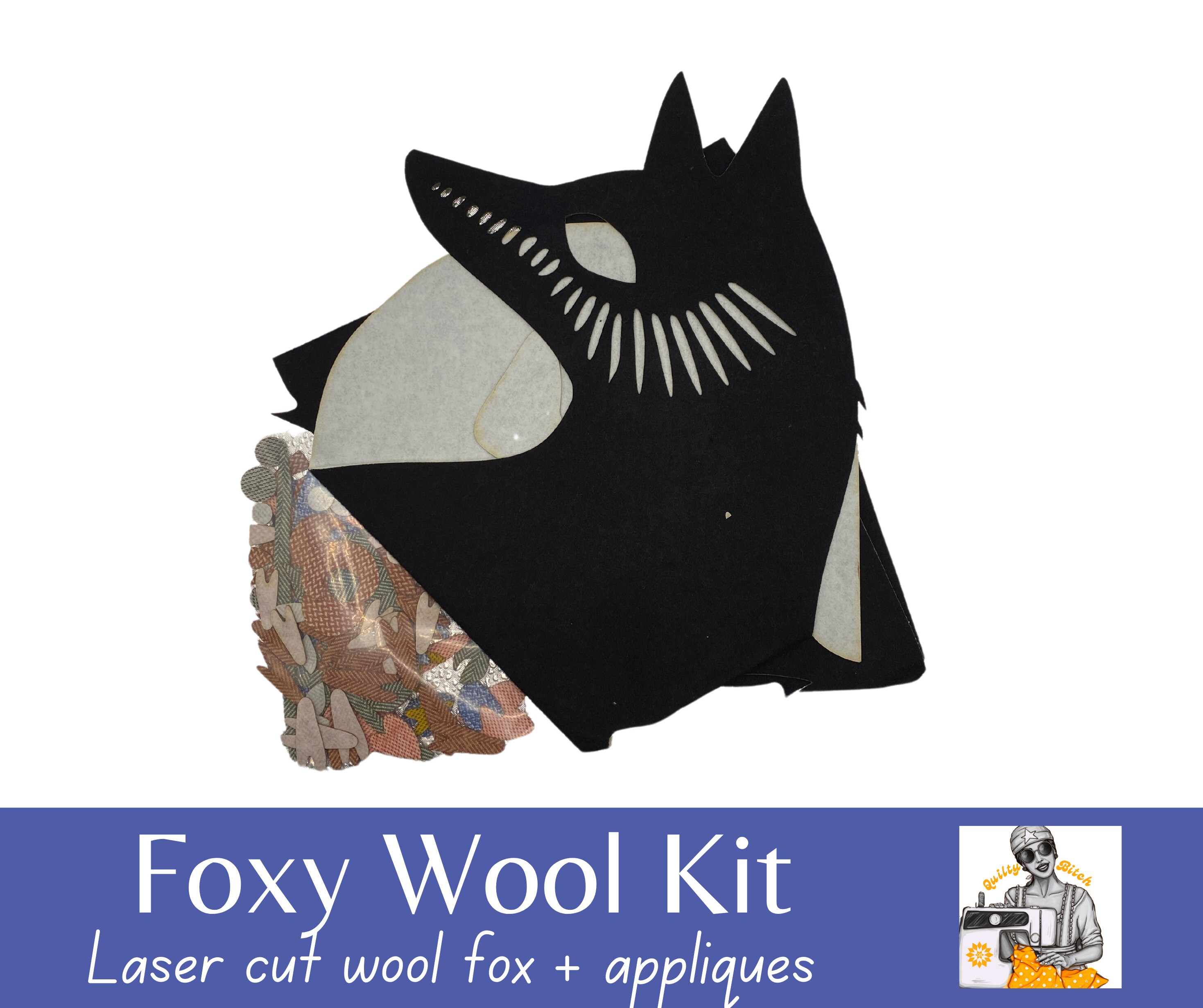 Pre-fused Laser Cut Fox Wool Quilt Kit 25 X 20 RARE Designed by Madi ...