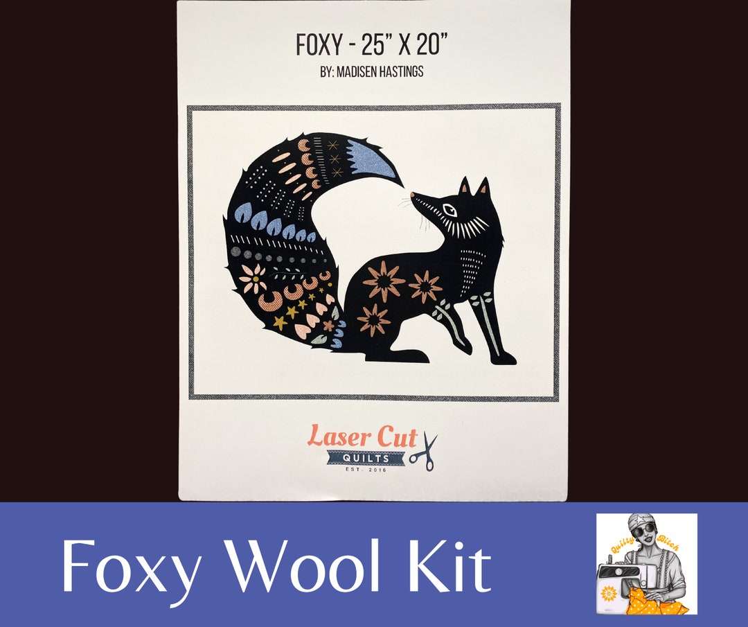 Pre-fused Laser Cut Fox Wool Quilt Kit ~ 25" X 20" ~ RARE ~ Designed by ...
