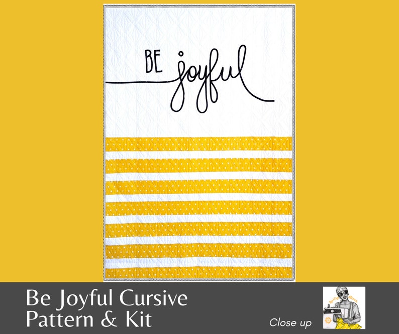 Be Joyful Cursive Quilt Pattern & Kit: Fusible Bias Tape Included ...