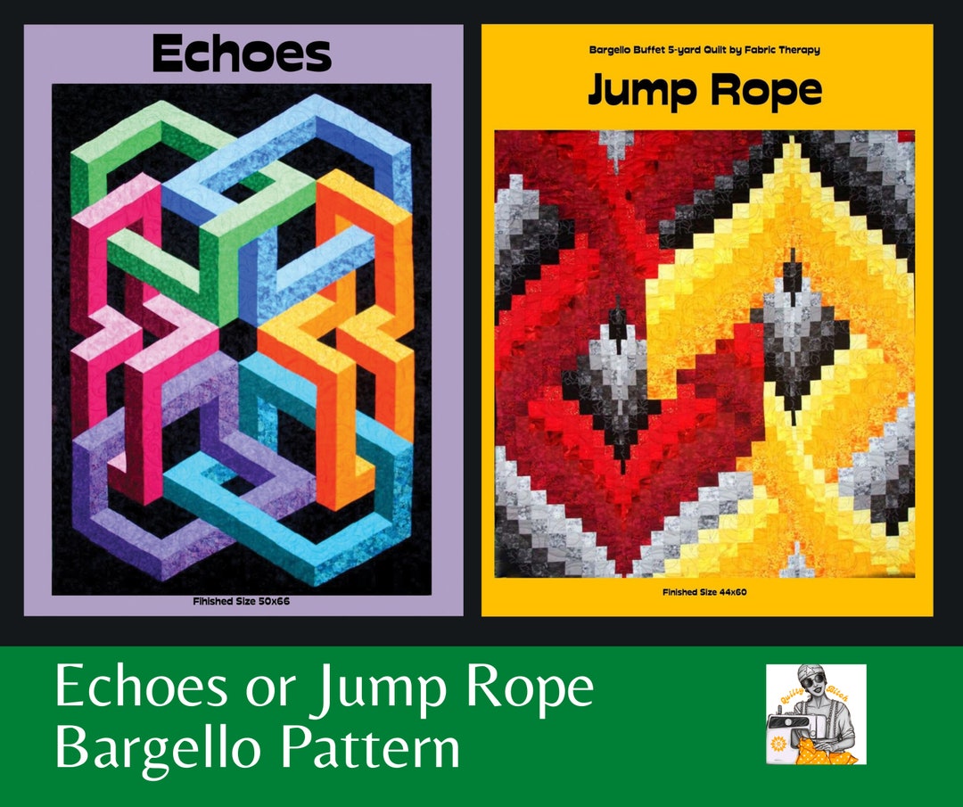 CHOICE OF PATTERN Echos or Jump Rope Quilt Pattern 3-D Illusion Quilt ...