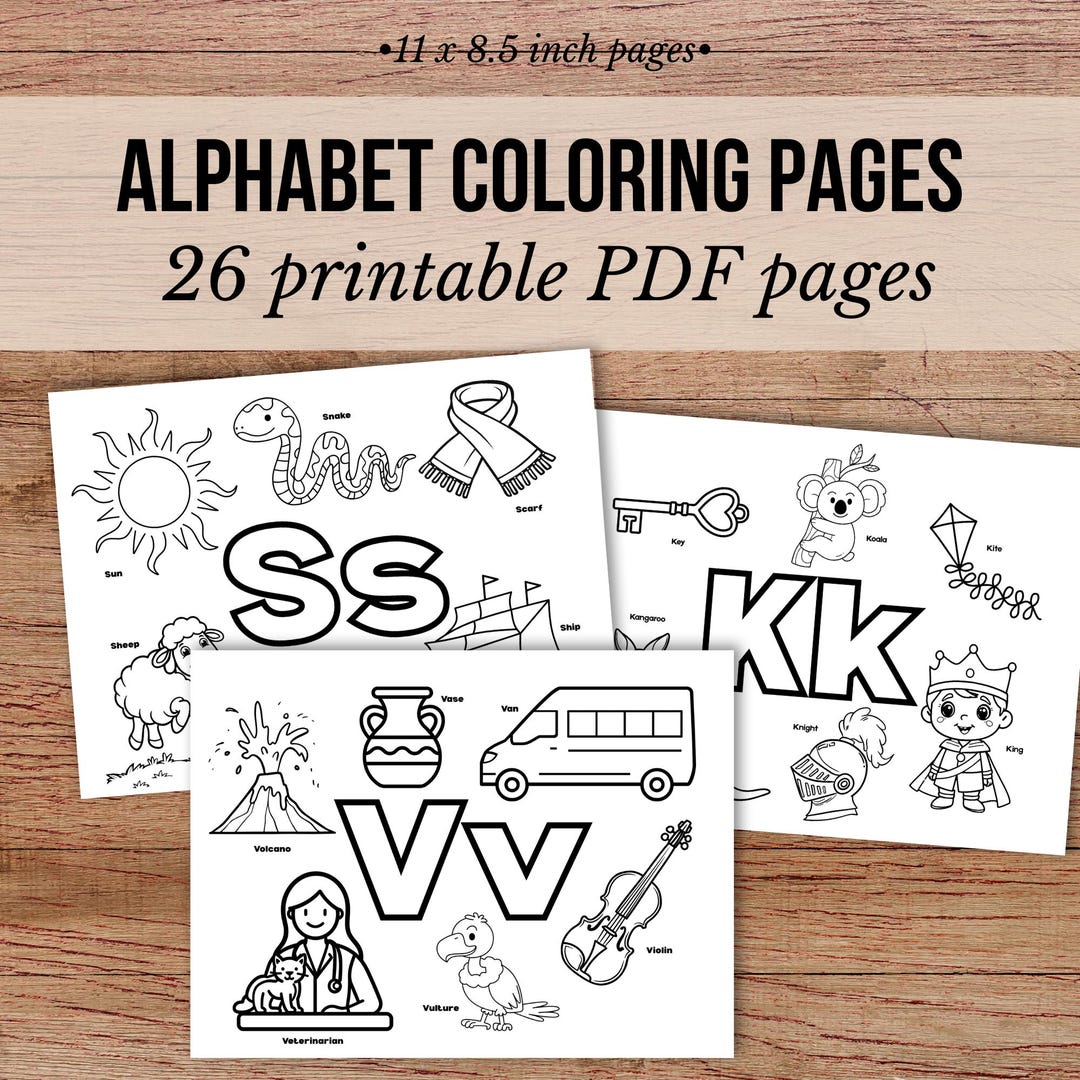 Printable ABC Coloring Pages: A-Z Alphabet, Homeschool Activity ...