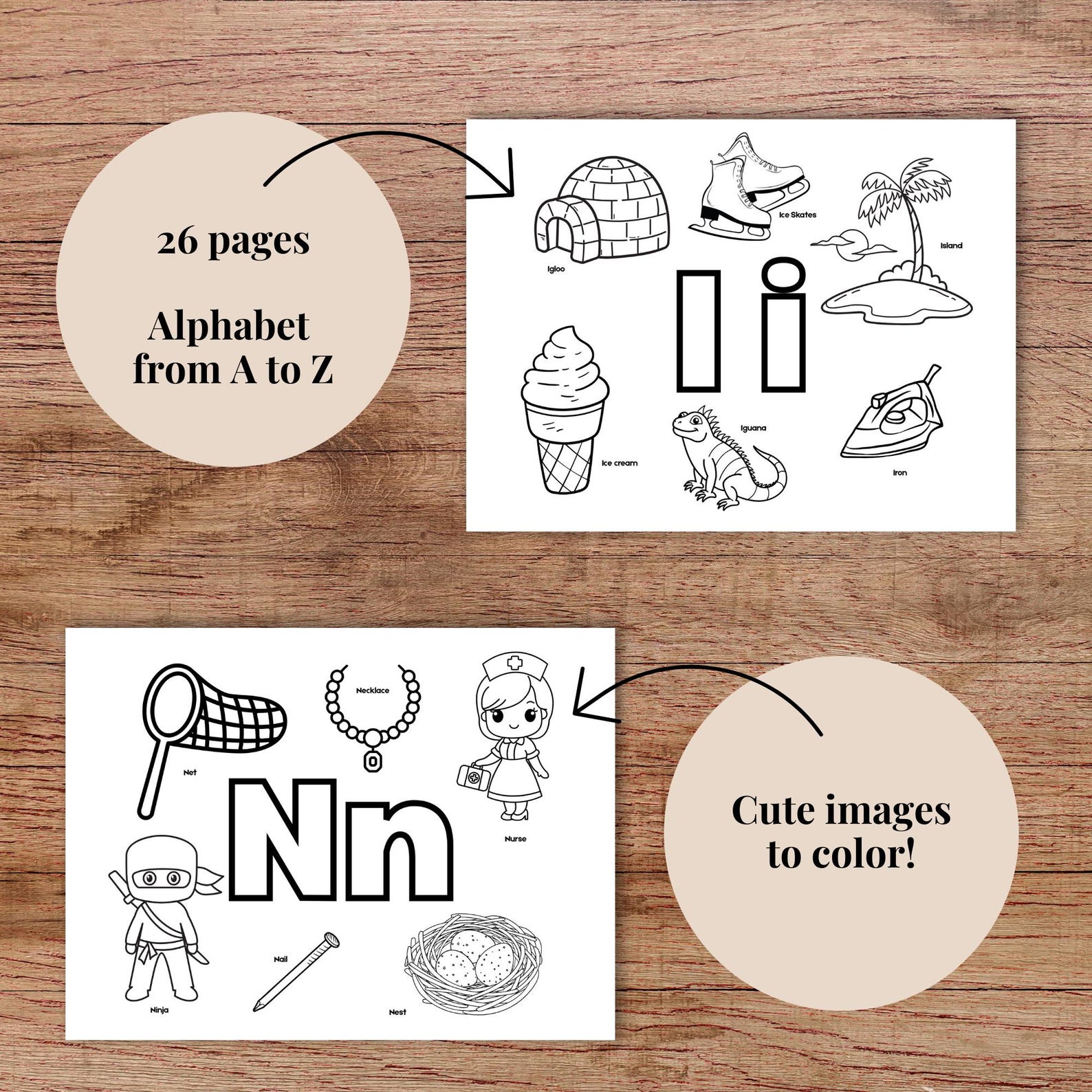 Printable ABC Coloring Pages: A-Z Alphabet, Homeschool Activity ...