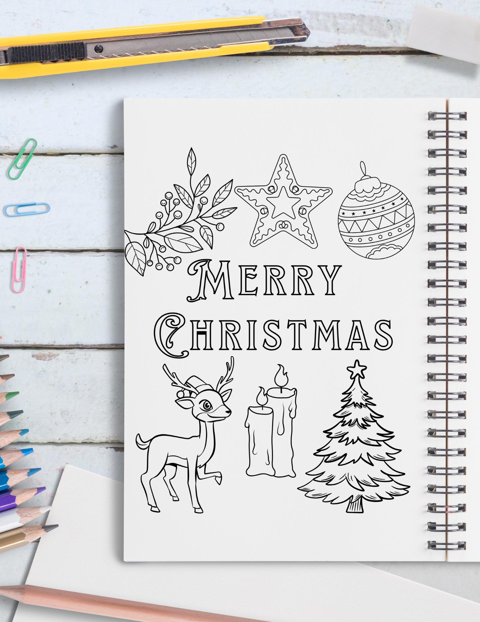 6 Printable Holiday Coloring Sheets - Etsy