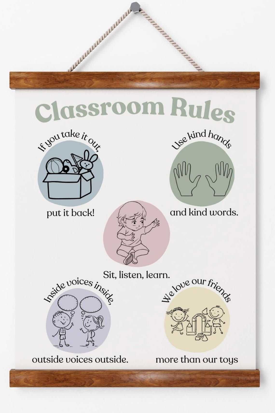 Printable Classroom Rules for Preschool - Etsy
