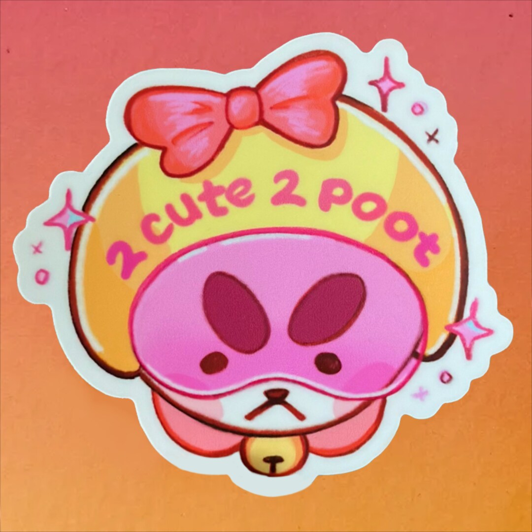 2 Cute 2 Poot Puppycat Sticker - Etsy