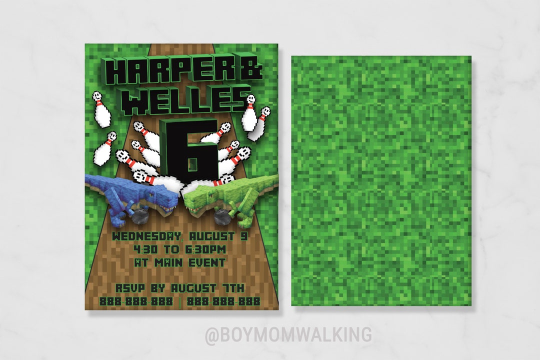 Custom Minecraft Birthday Invite - Etsy