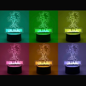 Sonic Headgehog LED Nightlight, Sonic Gift, Sonic Room Decor, Sonic Gaming Gift - Etsy