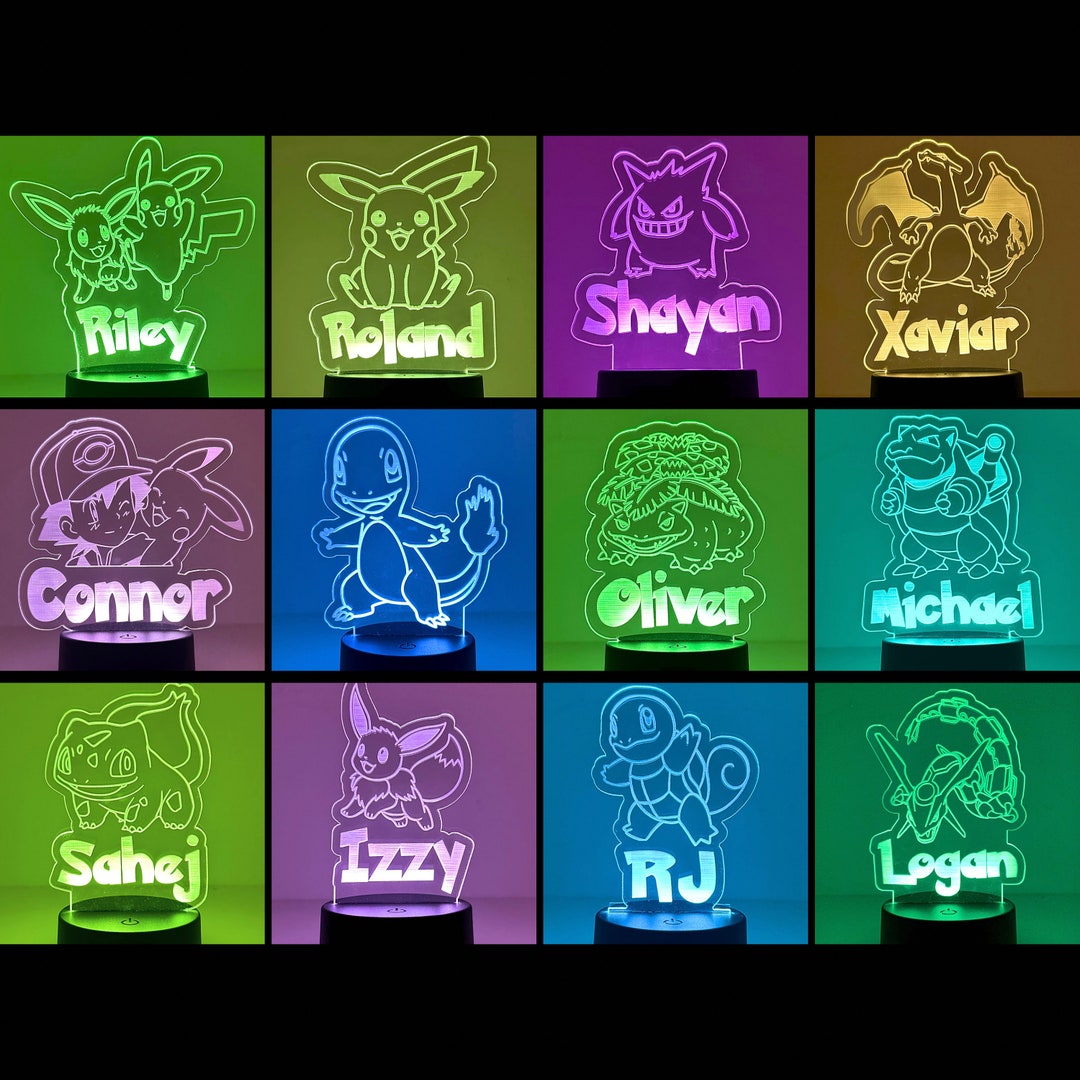 ANY Poke Character LED Nightlight, Poke Room Decor, Poke Gift, Custom ...