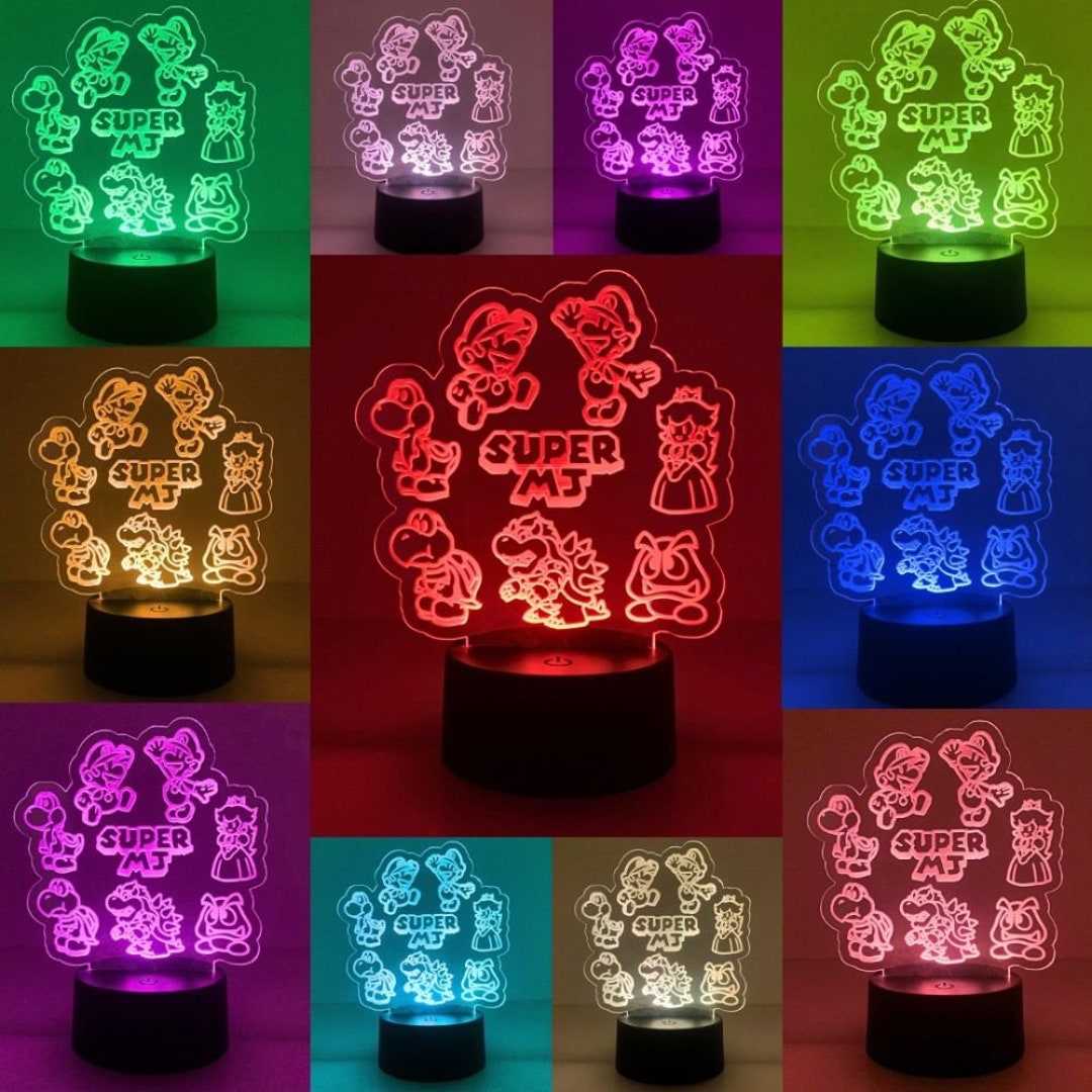 Super Mario LED Night Light Gift Super Mario Room Decor - Etsy