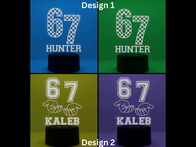 Six Seven 67 LED Night Light, Custom 6 7 Color Changing Nightlight ...
