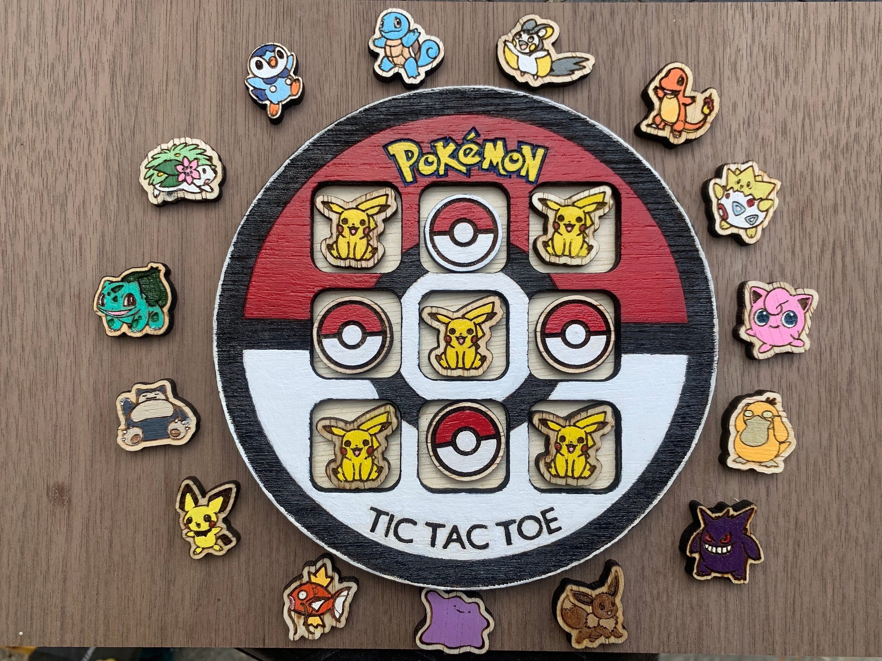 Painted Pokémon Tic Tac Toe Birthday Gift for Kids Pokémon - Etsy