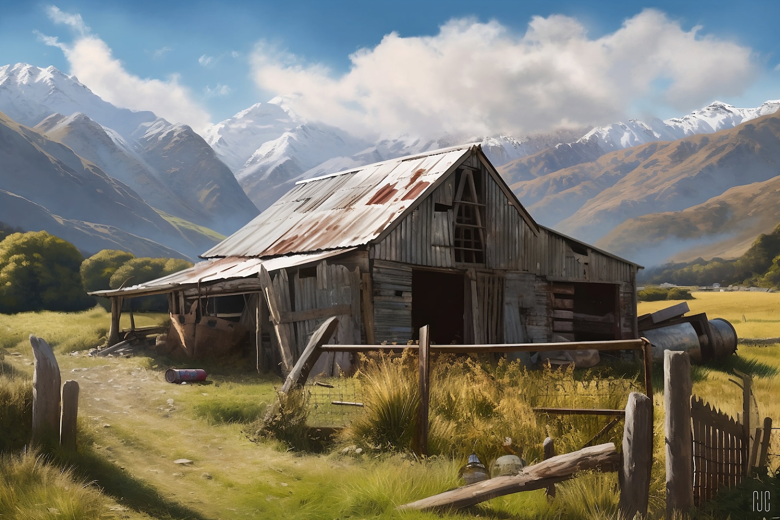 Derelict Barn, AI Art, Landscape - Etsy