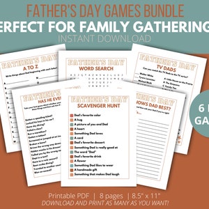 Father's Day Games, Father's Day Scavenger Hunt, Father's Day Trivia ...