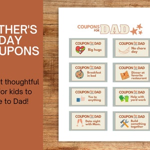 Father's Day Card, Father's Day Gift Tags, Father's Day Coupons, Thank ...