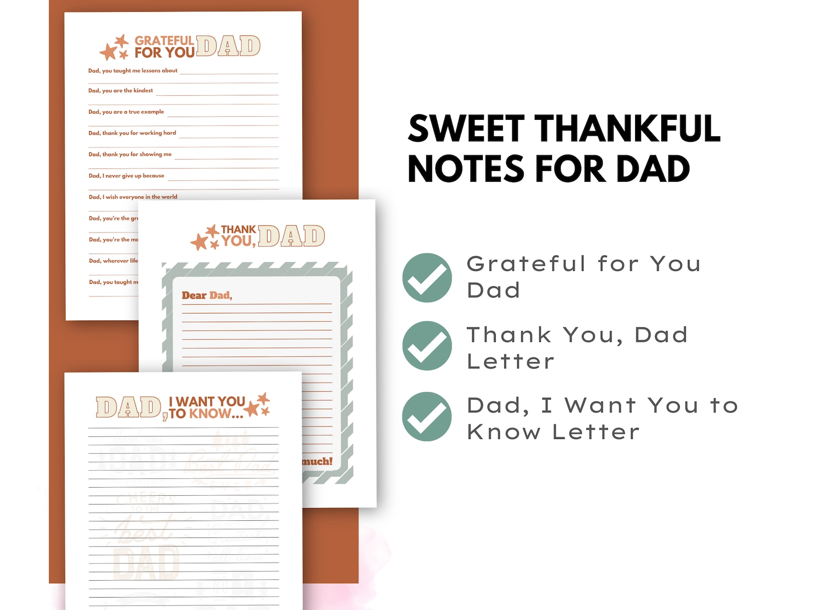 Father's Day All About Dad Bundle, Printable Father's Day Card, Father ...