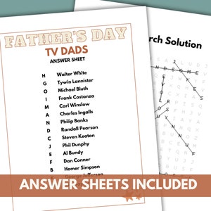 Father's Day Games, Father's Day Scavenger Hunt, Father's Day Trivia ...
