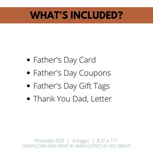 Father's Day Card, Father's Day Gift Tags, Father's Day Coupons, Thank ...