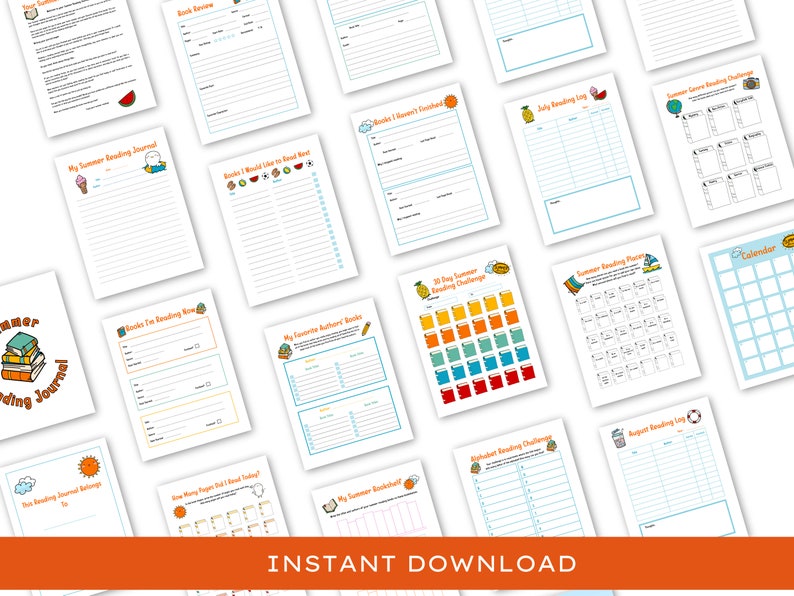 Kids Summer Reading Log, Kids Reading Journal, Printable Reading ...