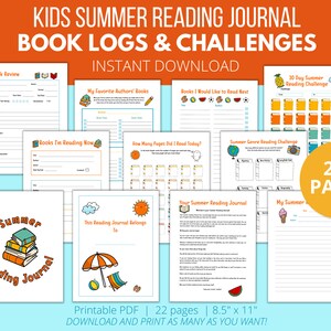 Kids Summer Reading Log, Kids Reading Journal, Printable Reading ...