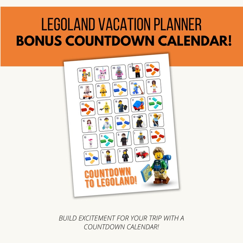 Printable Legoland Vacation Planner | Legoland Trip Planner | Amusement ...