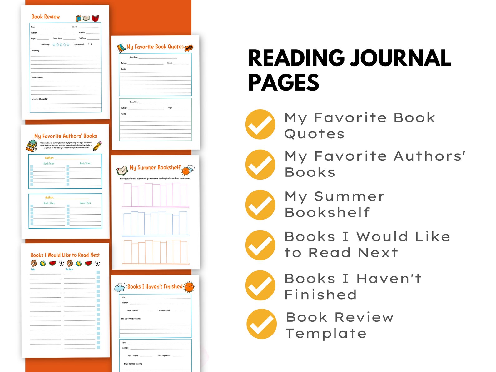 Kids Summer Reading Log, Kids Reading Journal, Printable Reading ...