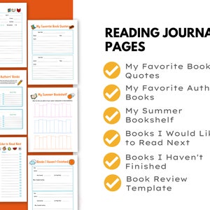 Kids Summer Reading Log, Kids Reading Journal, Printable Reading ...